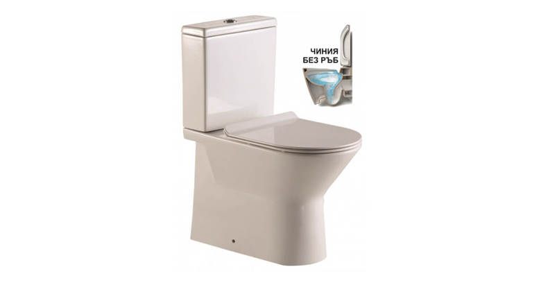 Моноблок Rimless със задно оттичане, подсилена арматура и Soft Close ...