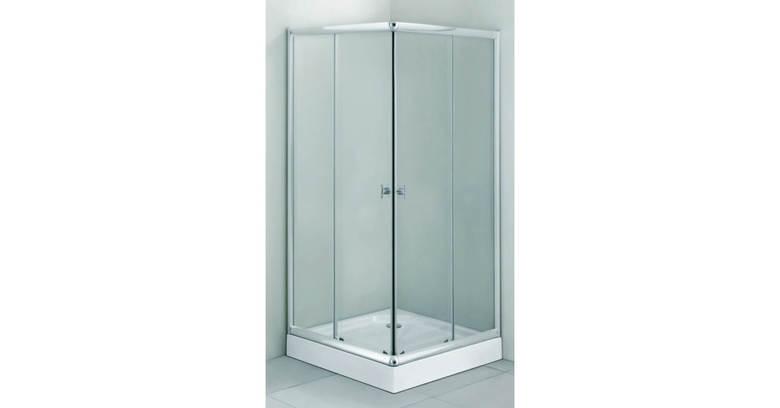 Shower cabin with Shelby shower tray - 90 x 90 cm, frosted glass ⋆ ...