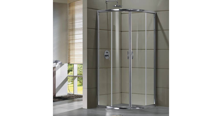 Shower cabin with polyurethane profile oval 90 x 90 cm ⋆ MASTERHAUS