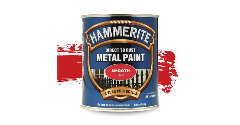 Hammerite Direct to Rust Alkyd-Metallfarbe – 750 ml, rot glänzend ⋆ ...
