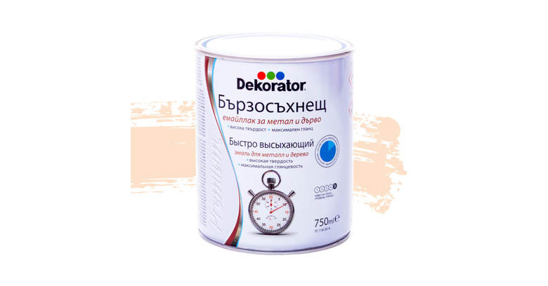 DEKORATOR Емайллак бързосъхнещ 0.75л слонова кост | MASTERHAUS