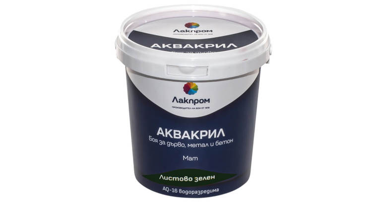 Acrylic paint 700ml Aquacryl AQ-16 green RAL 6002 LAKPROM ⋆ MASTERHAUS