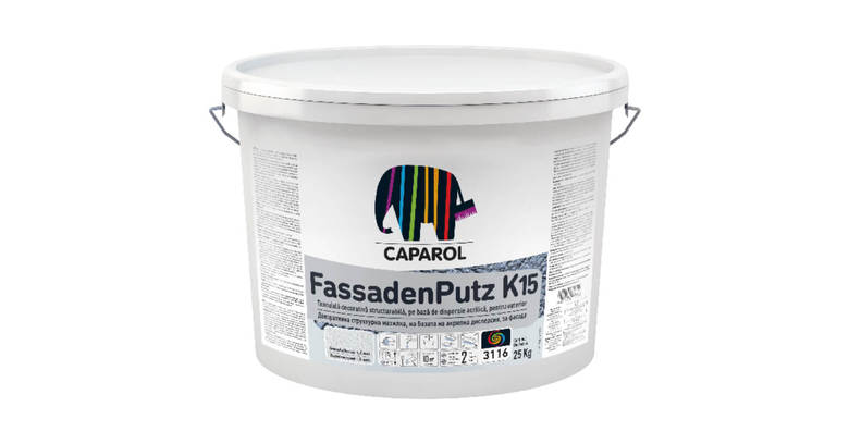 Polymer plaster white Fassadenputz R15 dragged 1.5mm 25kg CAPAROL ⋆ ...