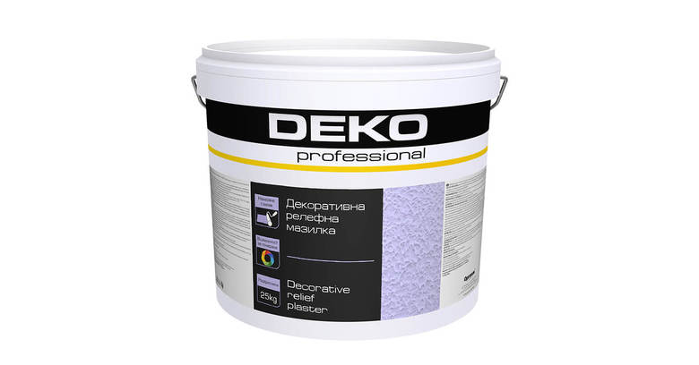 Декоративна релефна мазилка Deko Profesional бяла 25кг ⋆ MASTERHAUS