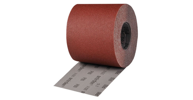 Red sandpaper P120 roll 116mm x 1m paper backing 24207 SMIRDEX ⋆ MASTERHAUS