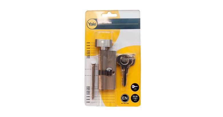 Lock - lock cartridge with key 30/35 DIN, satin nickel, 3 keys ⋆ MASTERHAUS