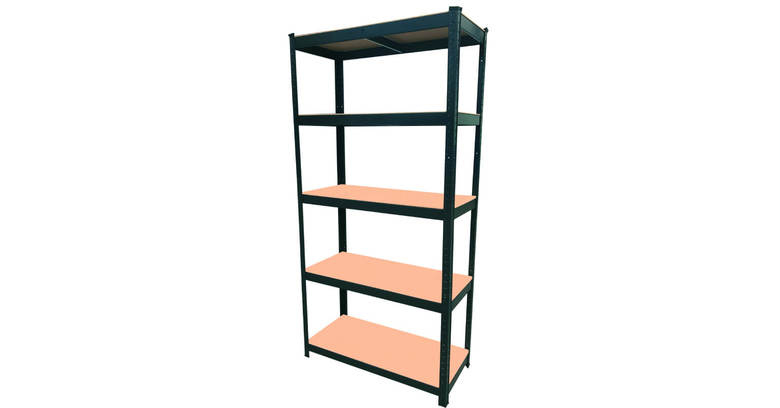 Alice metal rack with 5 chipboard shelves - 180 x 90 x 45 cm, 175 kg ...