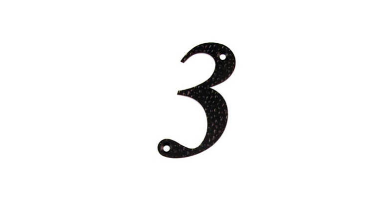 Number "3" black matte 50 x 32mm ⋆ MASTERHAUS