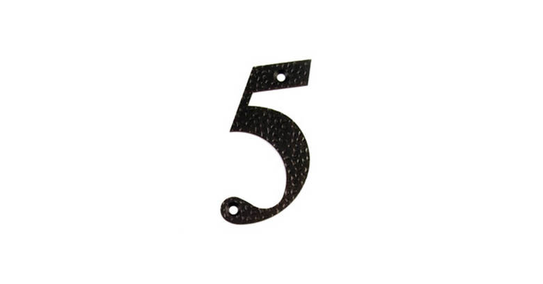 Number "5" black matte 50 x 32mm ⋆ MASTERHAUS
