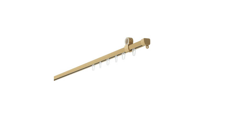 Cornice rail for curtains and drapes 190 cm, U-shaped, aluminum, beige ...