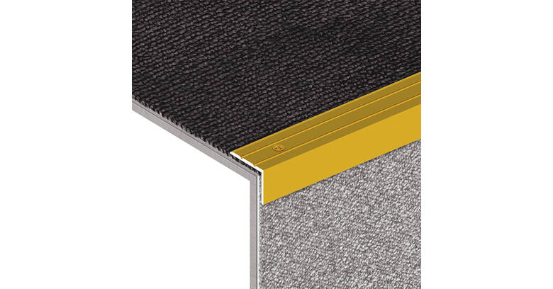 L-shaped aluminum profile for steps, 25 x 20 mm, 270 cm champagne ⋆ ...