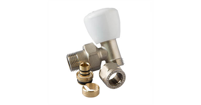 Angle radiator valve with adapter 5/8" ⋆ MASTERHAUS