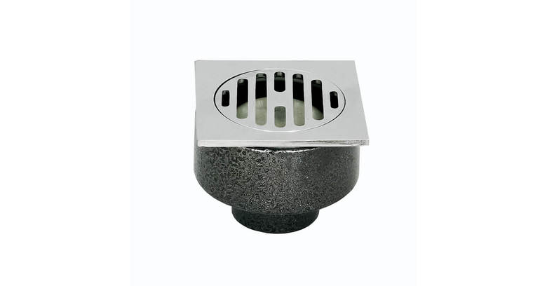 Floor siphon with bottom drain straight ф50 chrome ⋆ MASTERHAUS
