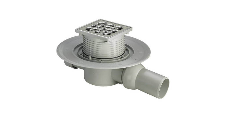 Floor siphon for bathroom horn with inlet Ф40mm and outlet Ф50mm, side ...