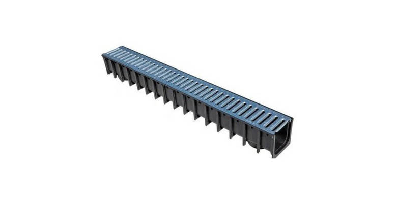Linear gutter A15 12.5x11.7x100cm electrogalvanized steel SEMMELROCK ⋆ ...