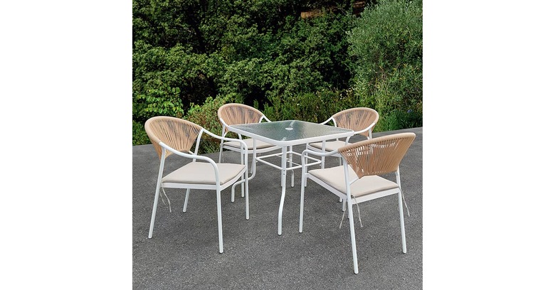 Градински мебели комплект 5 части Paris, метал и изкуствен ратан ⋆ ...