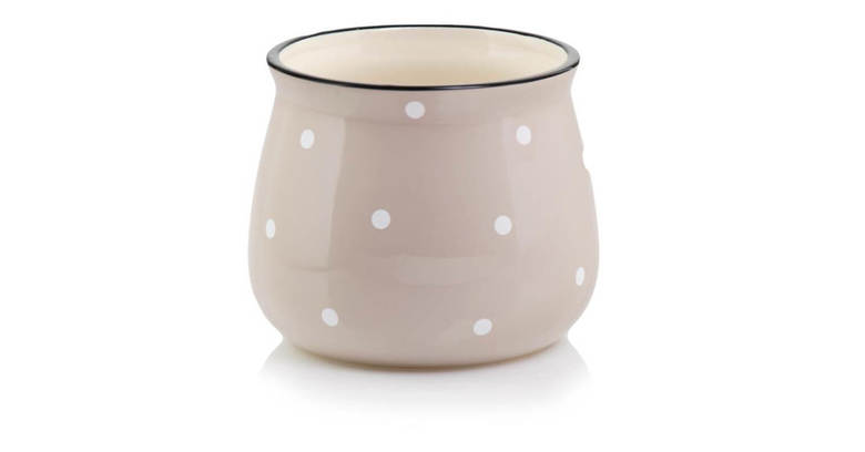Ceramic flower pot 13x10cm cream with dots Deco POLNIX ⋆ MASTERHAUS