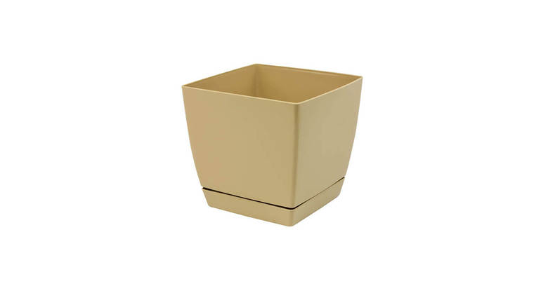Plastic square pot with 1.5 l base, 14 x 14 cm, COUBI cocoa ⋆ MASTERHAUS