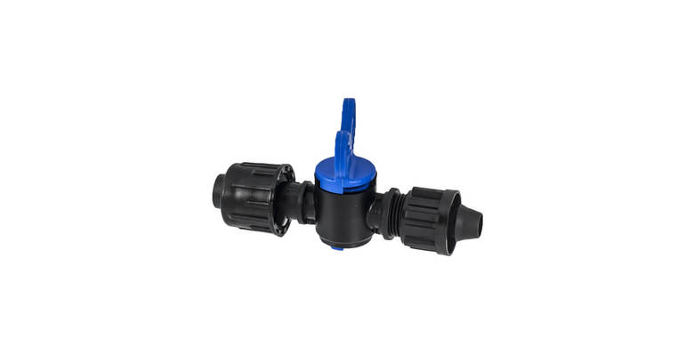 Water intake connection for 16 mm drip tape hose, with tap and seal, 2 ...