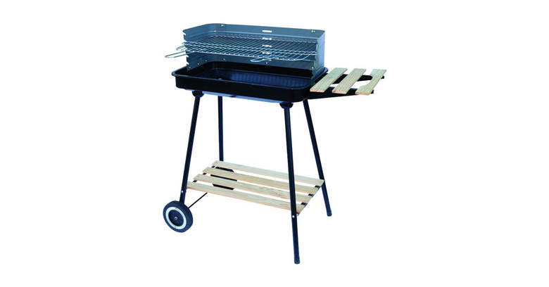 Barbecue with stands and wheels, rectangular 58 x 38 x 87 cm MG905 ⋆ ...