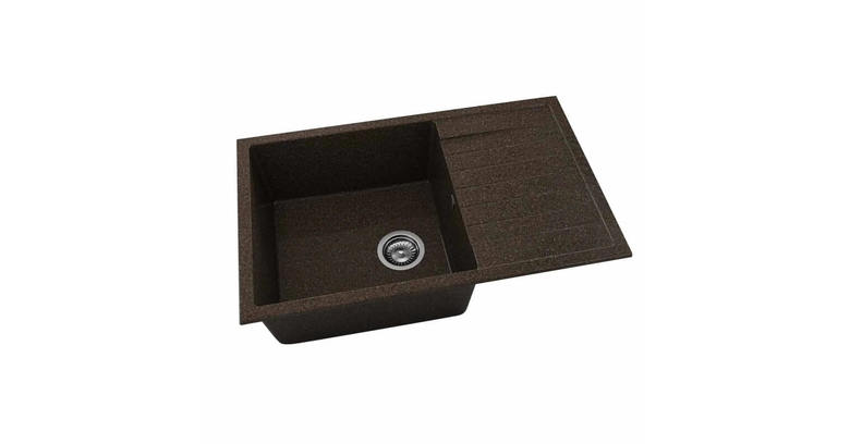Kitchen sink with left / right top and overflow 80 x 49 cm, granite ...