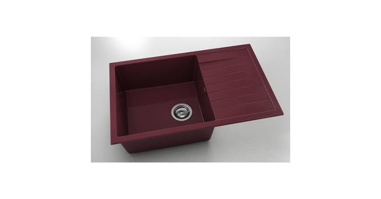 Kitchen sink with left / right top 80 x 49 cm, polymer marble, velvet ⋆ ...