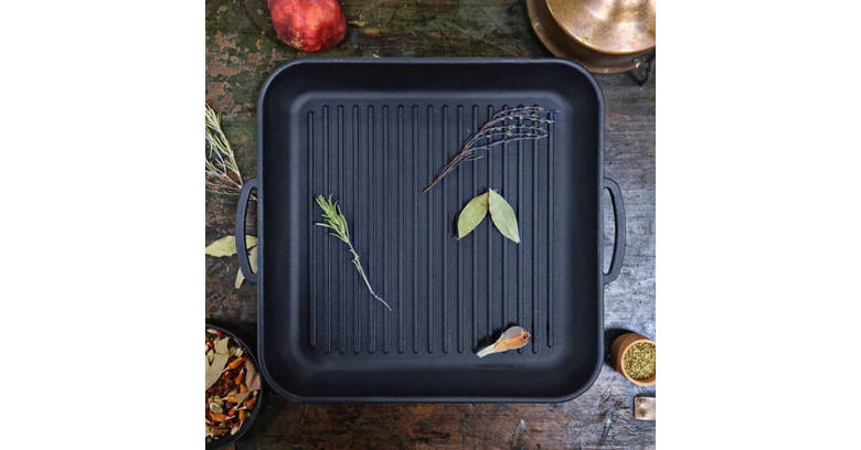 Grill plate 35 x 35 x 4cm cast iron square ⋆ MASTERHAUS