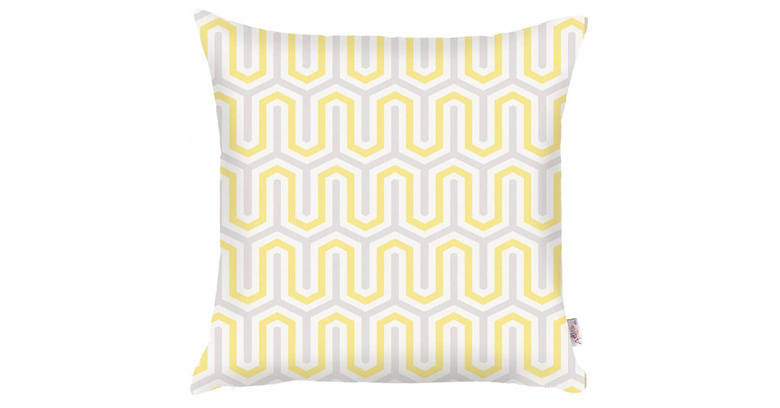 Decorative pillow 40 x 40 cm Viva, yellow and gray waves ⋆ MASTERHAUS