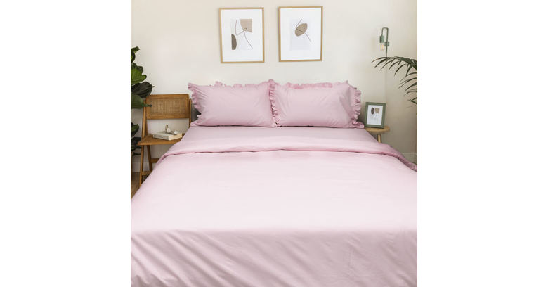 Спален комплект 3 части перкал 100% памук Леси розов ⋆ MASTERHAUS