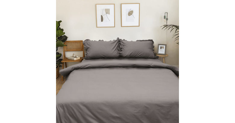Спален комплект 5 части перкал 100% памук Леси сив ⋆ MASTERHAUS