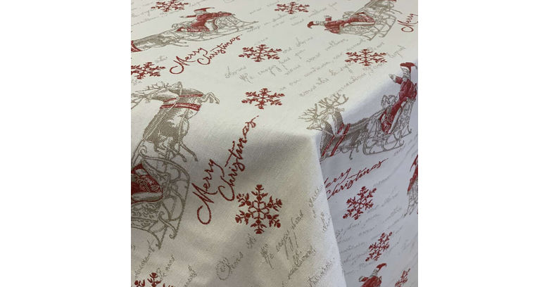 Коледна покривка за маса 100 x 140см Trineo rojo ⋆ MASTERHAUS