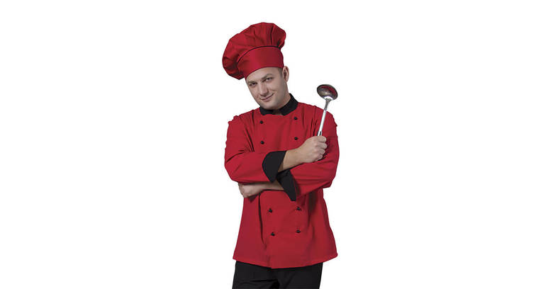 Work clothes for chef - tunic NAPOLI red S /№ 44-46/ ⋆ MASTERHAUS