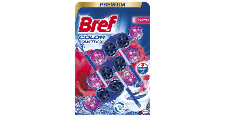 Tablets for toilet Bref Color Aktiv blue water flowers 3 x 50g ⋆ MASTERHAUS