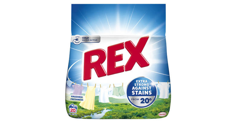 Washing powder 20 washes Rex XS Amazonia for white fabrics 1100g ⋆ ...