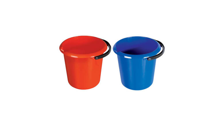 Plastic bucket 10l, round, different colors ⋆ MASTERHAUS