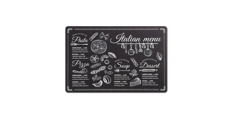 Подложка за хранене 43.5 x 28.5см PVC черна Italian Menu ⋆ MASTERHAUS