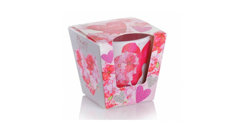 Scented candle in a glass 115g Flowers Hearts ⋆ MASTERHAUS