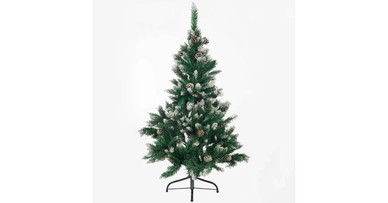 Christmas tree 120cm dark green with white top and cones 4210 ⋆ MASTERHAUS