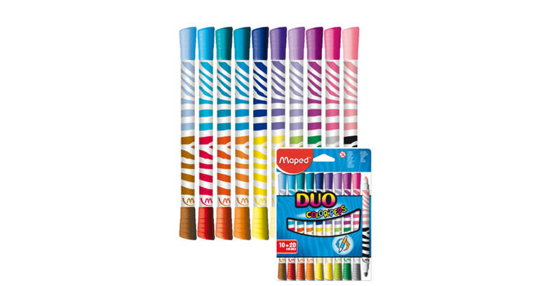 Duo felt-tip pens - 10 + 10 colors ⋆ MASTERHAUS