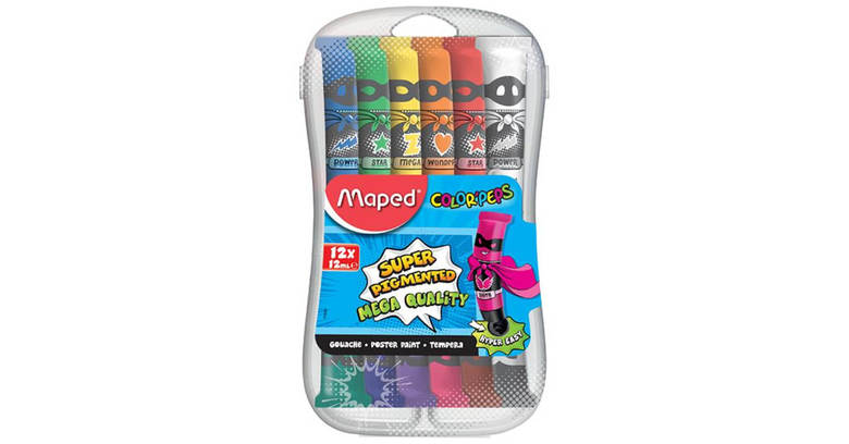 Tempera paints 12 colors x 12ml in tubes in PP box 9810520 ⋆ MASTERHAUS