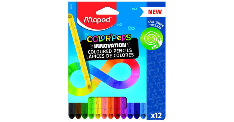 Stifte, die sich nicht anspitzen lassen, 12 Farben, Maped Colorpeps ...