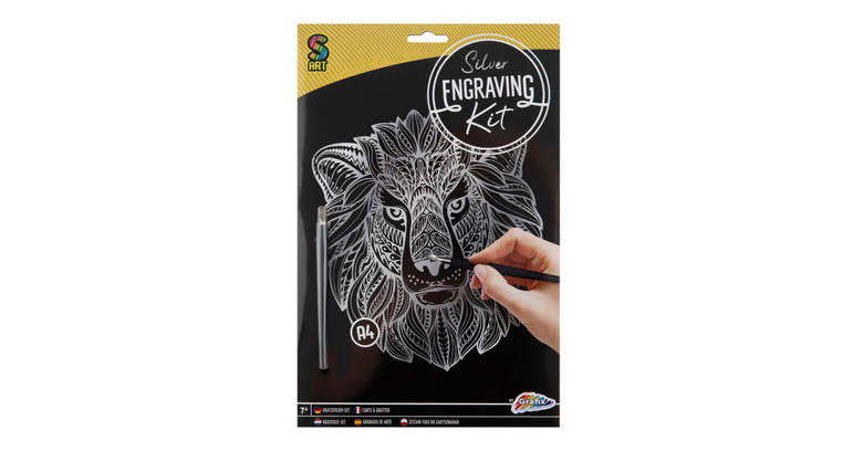 Scratch-off set Lion A4 silver 6605260287 ⋆ MASTERHAUS