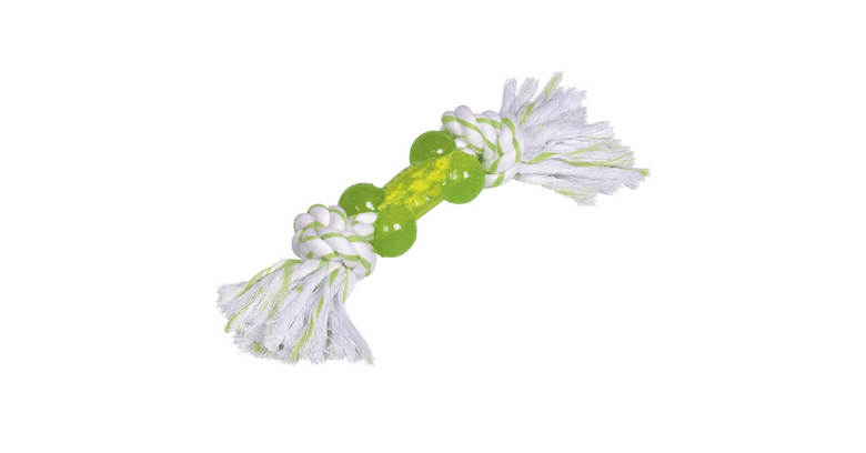 Dog toy mint with rope TPR bone 27cm 59981 ⋆ MASTERHAUS