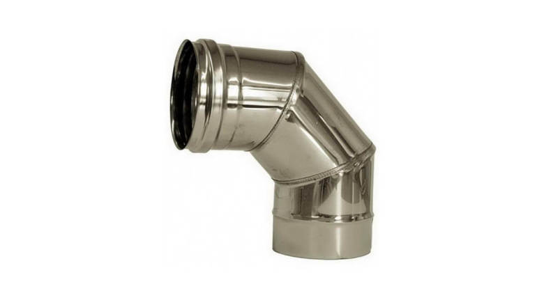Stainless steel flue elbow - Ф 80mm, 90° ⋆ MASTERHAUS