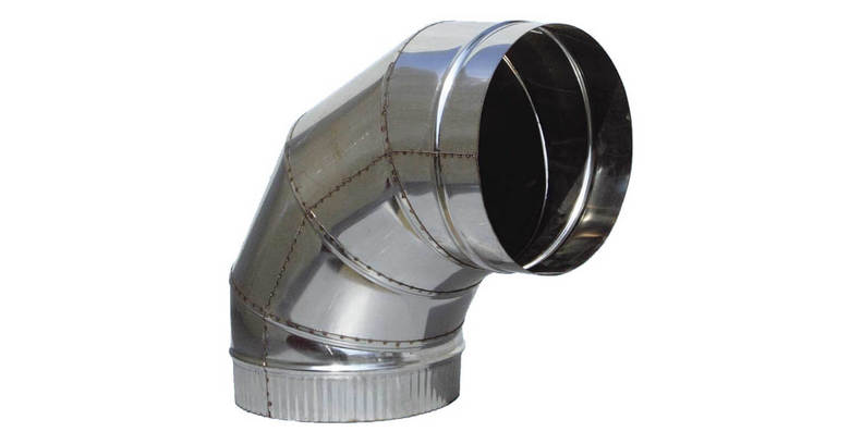 Flue elbow 90° Ø150mm stainless steel ⋆ MASTERHAUS