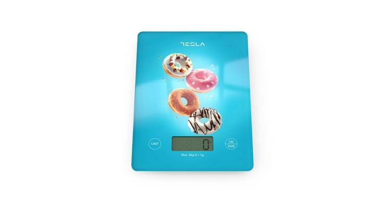Kitchen scale KS100BL, up to 5 kg, LCD display, tare function, TESLA ⋆ ...