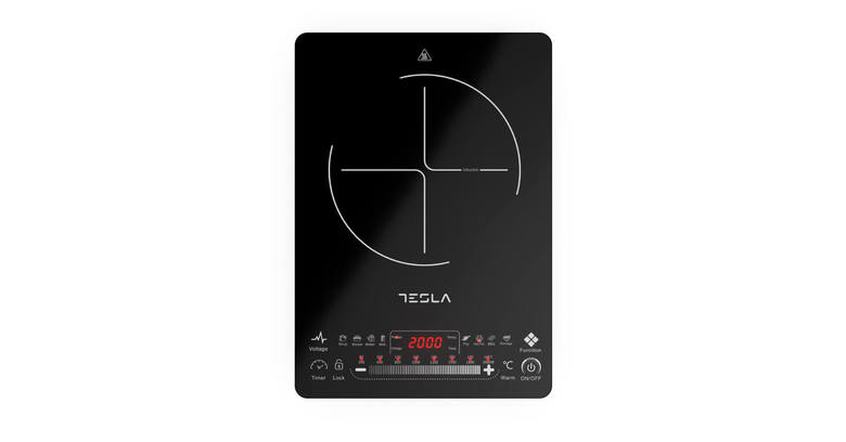 Induction hob single f200 mm 8 stages 2000W LED screen IC400B TESLA ⋆ ...