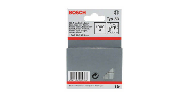 Tacker clamps 10 mm, 1000 pcs TYP 53 ACC BOSCH ⋆ MASTERHAUS