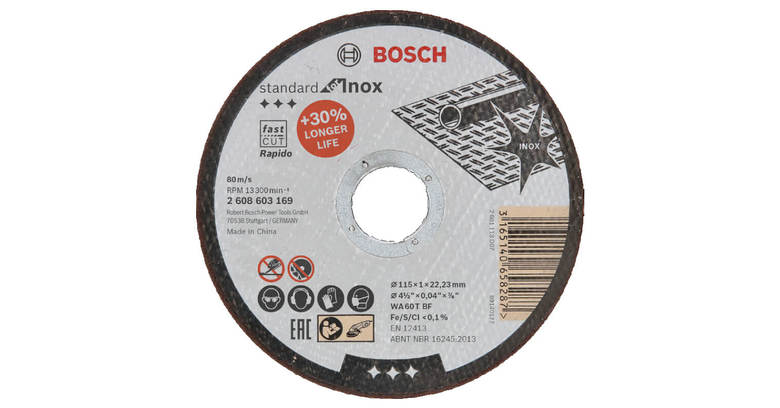 Stainless steel cutting disc Standard for Inox 115 x 1.0 x 22.23mm ⋆ ...