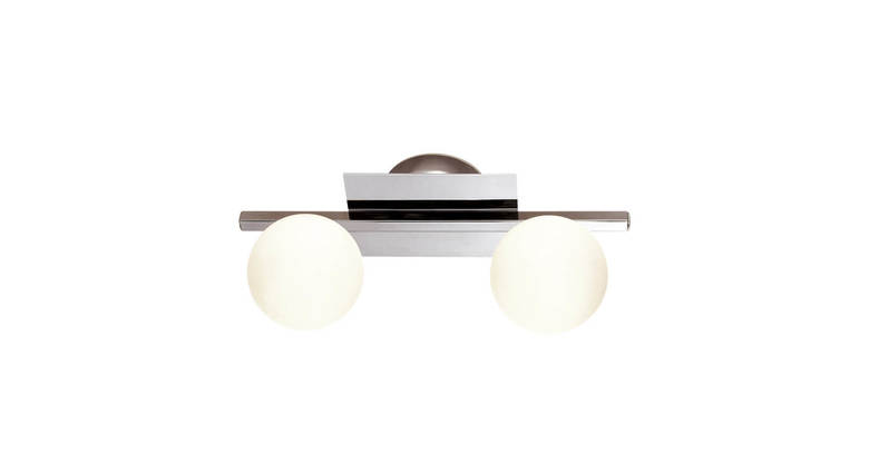 Moisture-resistant bathroom light 2 x 33W with plinth G9 IP44 chrome ...